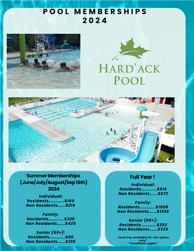 St. Albans Recreation: Hard'ack Pool General Information (Summer Season)